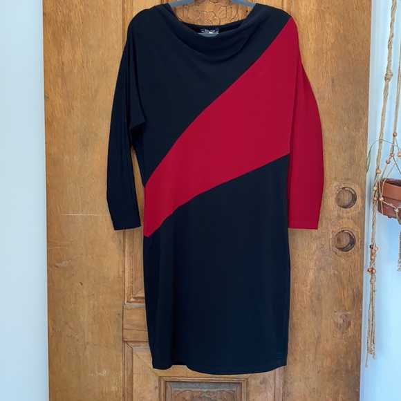 Renuar | Dresses | Renuar Colorblocked Dress Small Red Black | Poshmark